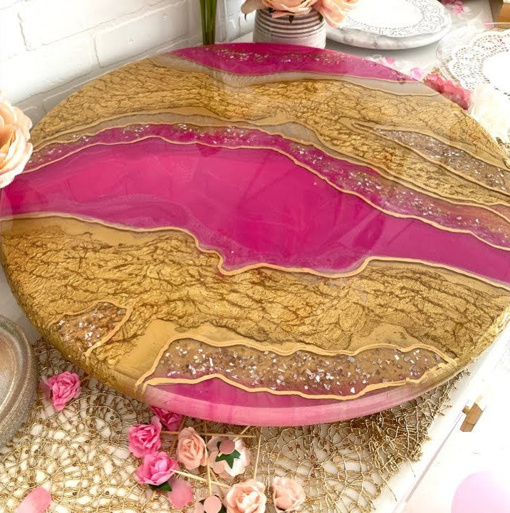 PINK AND GOLD EPOXY RESIN SERVING TRAY TUTORIAL! – Artistry Epoxy